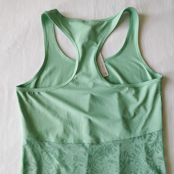 Fabletics | Tops | Fabletics Mint Green Lace Racerback Workout Tank ...